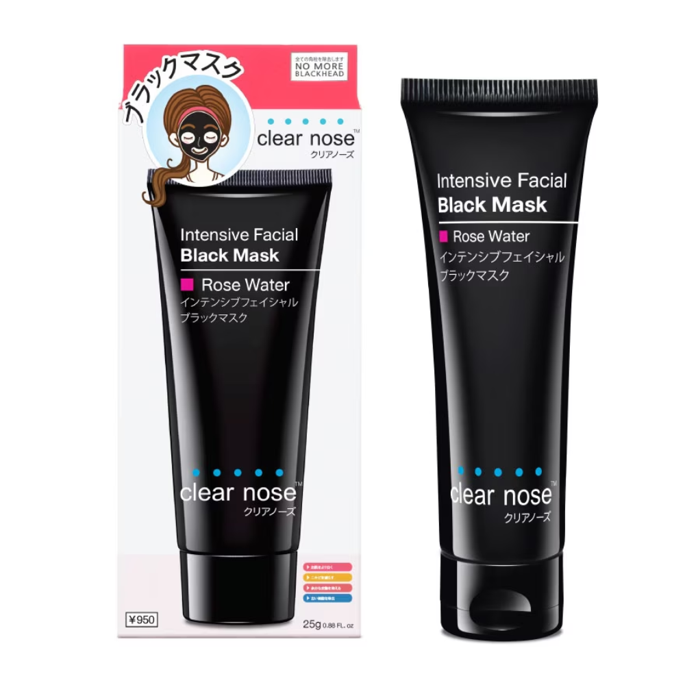 Clear Nose Intensive Facial Black Peel Off Mask Rose Water - Thaimegastore
