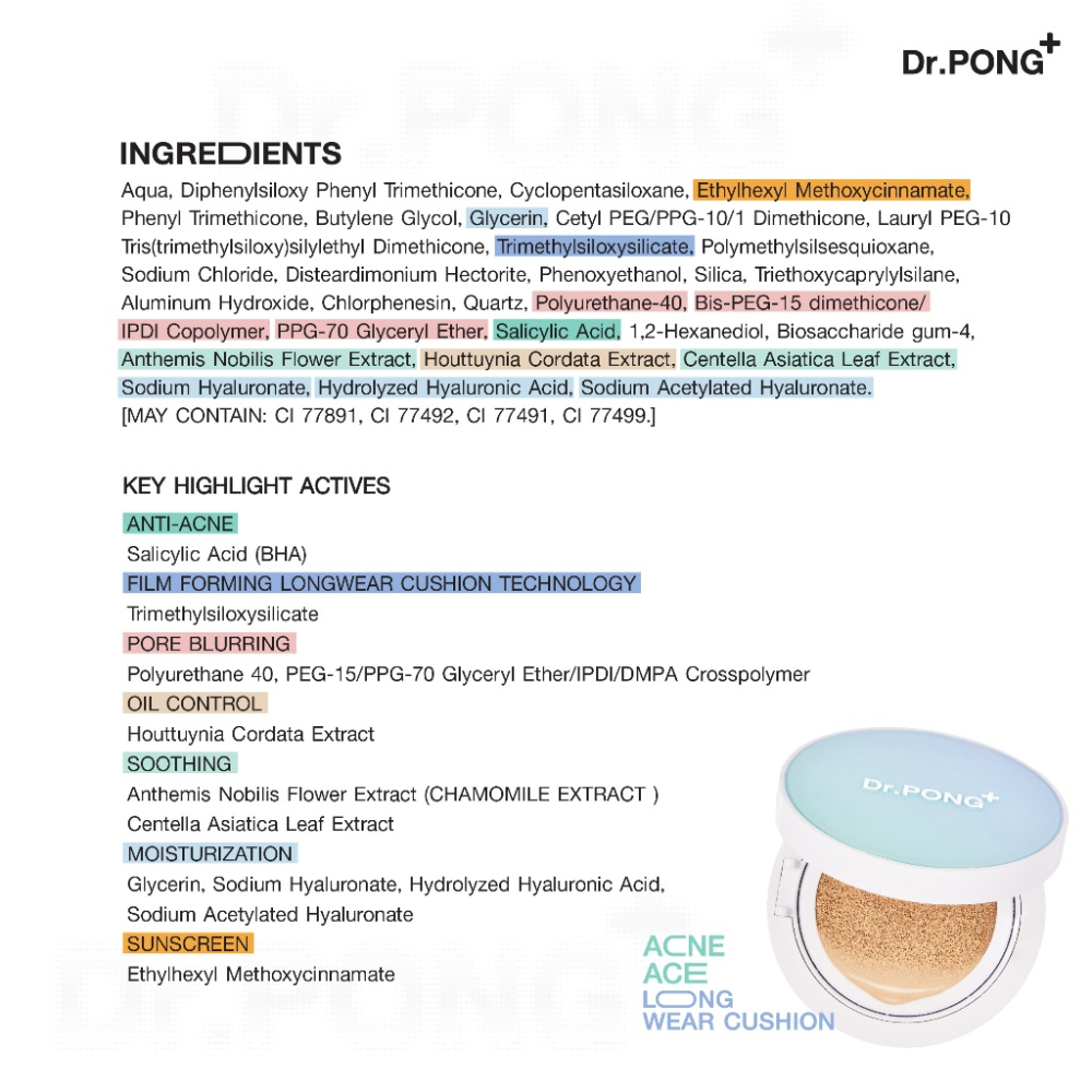 Dr.PONG ACNE ACE LONGWEAR CUSHION - Thaimegastore