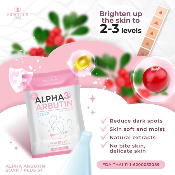 Precious Skin Alpha Arbutin 3 Plus Soap (2 Bars) - Thaimegastore
