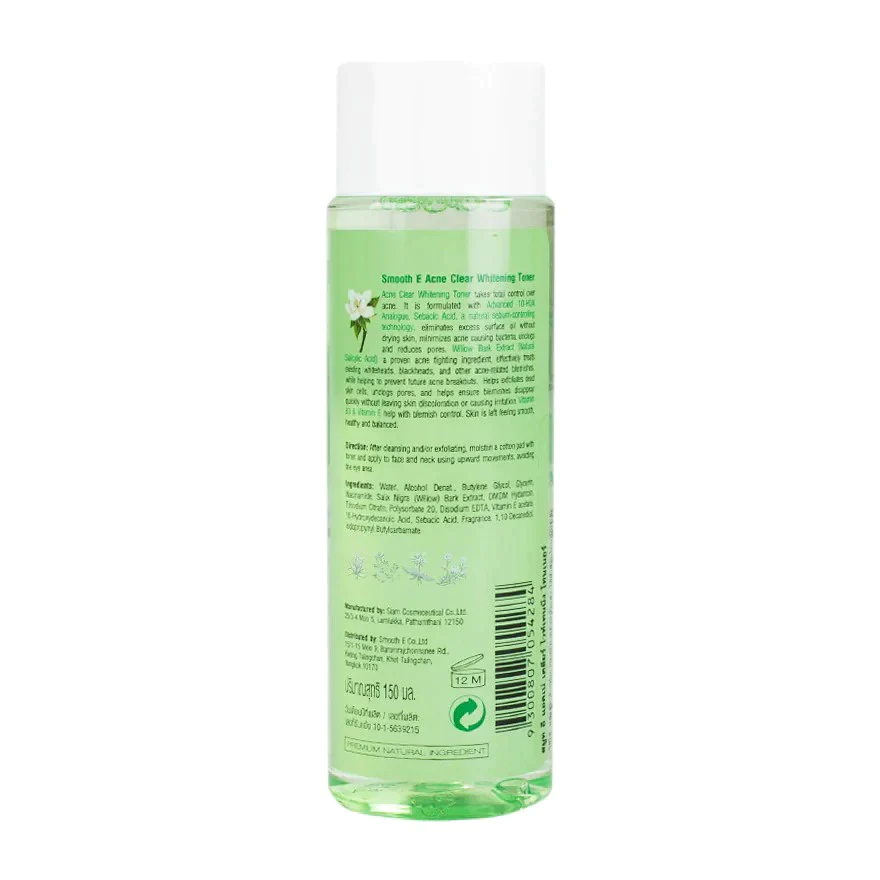 Smooth E Acne Clear Whitening Toner Oil Control - Thaimegastore