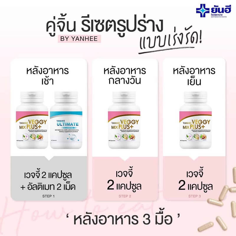 Yanhee Veggy Mix Plus+ Supplement - Thaimegastore